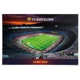 Poster Reinders "Barcelona - Camp Nou Fu&szlig;ball - Stadion - Spanien", bunt (farbe bild(er): mehrfarbig), B:91,5cm H:61cm, Papier, Bilder, Poster