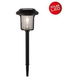 N&auml;ve LED Solarleuchte N&Auml;VE "Simon", schwarz, H:54,7cm &Oslash;:14,6cm, Leuchten, Spie&szlig; schwarz, strukturierter Glasschirm, H: 54,7cm, D&auml;mmerungssensor