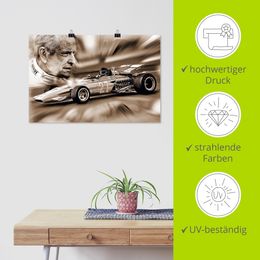 Wandbild Artland, B:90cm H:60cm, braun, Papier, Wohnzimmer, Bilder, "Die belgische Legende Jacky Ickx", als Alubild, Leinwandbild, Poster,