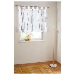 Raffrollo OTTO HOME "Dimona" Gr. 2, bunt (wei&szlig;, silberfarben, grau), B:60cm H:140cm, Voile, Obermaterial: 100% Polyester, Raffrollos, Transparent, Voile, Polyester