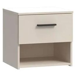 Nachtkommode FORTE "Ingalil", beige (sand), B:45,2cm H:44cm T:41,3cm, Dekorfolie, Holzwerkstoff, Sideboards, B/H/T 42,2/44,0/41,3 cm, Schublade