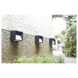 Au&szlig;en-Wandleuchte Luxform "Solar-Intelligente Hybrid-Wandleuchte - Maryland", schwarz, 1 Stk., Leuchten, Nach oben und unten strahlende Wandleuchte