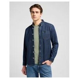 Jeanshemd Lee "Lee BUTTON DOWN", Herren, Gr. XXL, N-Gr, beige (mid stone 2), Denim/Jeans, Obermaterial: 100% Baumwolle, regular fit, Hemden Jeanshemd