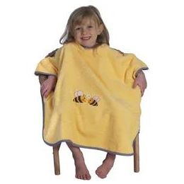 W&ouml;rner Badeponcho W&Ouml;RNER "Bienen", gelb, L:60cm, Baumwolle, Hausm&auml;ntel, maschinenwaschbar, trocknergeeignet