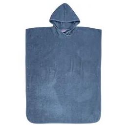 W&ouml;rner Badeponcho W&Ouml;RNER "Badeponcho Uni" Gr. L, blau (dunkelblau), L:100cm, Baumwolle, Hausm&auml;ntel, maschinenwaschbar, trocknergeeignet