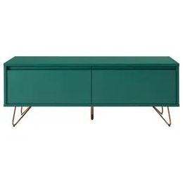 Lowboard Salesfever "Bolton - TV-Kommode in schlichter Eleganz", gr&uuml;n (gr&uuml;n, gold), B:120cm H:45cm T:40cm, MDF, Metall, Sideboards, Lowboard, Kommode, Haarnadelbeine aus Metall mit Messinglegierung