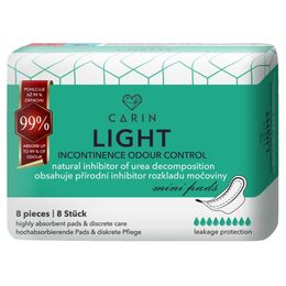 CARIN Damen Inkontinenz-Einlage "Carin Odour Control", wei&szlig;, Hygieneartikel, 4er Packung (32 Einlagen), hoch saugf&auml;hige und diskrete Damenbinden