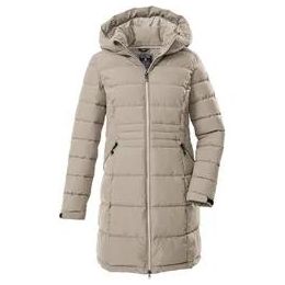 Steppmantel Killtec "KOW 11 WMN QLTD PRK", Damen, Gr. 40, beige (helltaupe), Obermaterial: 100% Polyester;Futter: 100% Polyester;F&uuml;llung: 100% Polyester, M&auml;ntel Steppmantel, Wasserabweisender Parka mit verstellbarer Kapuze und Kinnschutz