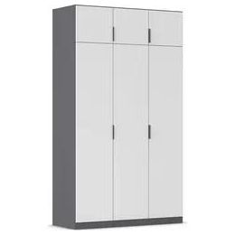 Kleiderschrank Rauch "Dreht&uuml;renschrank Schrank Garderobe Ankleide Schlafzimmer LAGOA", graumetallic, alpinwei&szlig;, B:136cm H:235cm T:54cm, Holzwerkstoff, Schr&auml;nke, Kleiderschrank, moderne Kantengriffe aus Metall, optional mit Aufsatz MADE IN GERMANY