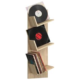 Media-Regal Vcm, B:33cm T:26cmsonoma, eiche (s&auml;gerau), Regale, "Holz B&uuml;cher Schallplatten LP H&auml;nge Wandregal Sulda"