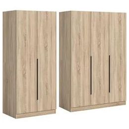 Schrank-Set Home Affaire "Skarde moderner Kleiderschrank Schlafzimmerschrank", sonoma eiche nachbildung, B:200cm H:180cm T:52cm, Holzwerkstoff, Kastenm&ouml;bel-Sets, Skarde Kleiderschrank 200 cm, 2 Kleiderstangen und 5 B&ouml;den