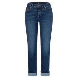 Slim-fit-Jeans MAC "RICH SLIM", Damen, Gr. 38, L&auml;nge 32, blau (schwarz sea blau), Denim/Jeans, Obermaterial: 82% Baumwolle, 9% Polyester, 5% Elastomultiester, 4% Elasthan, unifarben, slim fit lang, Jeans Slim-fit-Jeans, mit Stretch