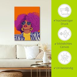 Wandbild Artland, B:90cm H:120cm, bunt, Leinwand, Wohnzimmer, Bilder, "Woman with sunglasses", als Alubild, Leinwandbild, Poster, Wandaufkleber in