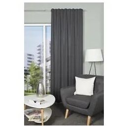 Gardine Home Wohnideen "OXFORD", grau (anthrazit), B:135cm H:145cm, Voile, Obermaterial: 100% Polyester, Gardinen, Gardine, blickdicht