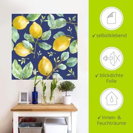 Wandbild Artland, B:70cm H:70cm, gelb, Vinyl, Wohnzimmer, Bilder, "Le Citron Pattern IB", als Alubild, Leinwandbild, Poster, Wandaufkleber in