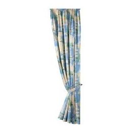 Weckbrodt-Gardinen Vorhang WECKBRODT "Matteo" Gr. 4, gelb (gelb, blau), B:140cm H:245cm, Polyester, Gardinen, Satin, bedruckt, leichte Qualit&auml;t, mit Raffhalter, Gardine, Store