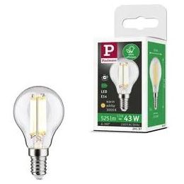 Paulmann LED-Leuchtmittel "Eco-Line Filament 230V LED Tropfen E14 1er-Set 525lm 2,5W 3000K Klar", Energieeffizienz: A (A-G), transparent, L:8,2cm &Oslash;:4,5cm, Leuchtmittel
