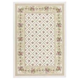 Teppich Theko "Flomi Rose Garden", beige, B:60cm H:4mm L:90cm, Baumwolle, Kunstfaser, Teppiche, Teppich, Flachgewebe, romatisch verspielt, mit Bord&uuml;re