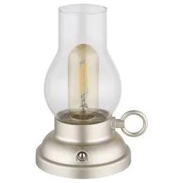 Globo LIGHTING LED Tischleuchte "PETRO", beige (champagnerfarben matt), 1, 1 Stk., Leuchten, Akkutischleuchte, mobile Leuchte, Petroleumlampen-Design, LED Tischleuchte