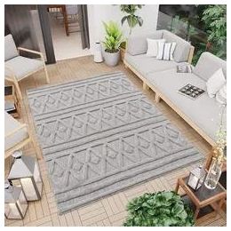 Teppich Carpet City "In-& Outdoorteppich Santorini 58538, 3D-Effekt, Raute-Optik", grau, B:80cm H:5mm L:150cm, Polypropylen (PP), Teppiche, Teppich, Wetterfest & UV-best&auml;ndig f&uuml;r Terrasse, Balkon, K&uuml;che, Flur