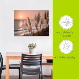Wandbild Artland, B:80cm H:60cm, beige, Alu Dibond, Wohnzimmer, Bilder, "K&uuml;stentr&auml;ume im Abendwind", als Alubild, Leinwandbild, Poster, Wandaufkleber