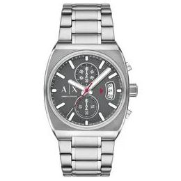Giorgio Armani Chronograph ARMANI EXCHANGE, edelstahlfarben, Armbanduhren, Herren, Chronograph, Quarzuhr, Armbanduhr, Herrenuhr, Edelstahlarmband, analog, Tag