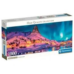 Puzzle Clementoni "Panorama High Quality Collection Compact, Lofoten bei Nacht", bunt, PuzzlesB:98cm H:33cm, Pappe, Motiv, Made in Europe, B:98cm H:33cm