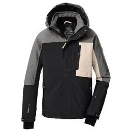 Winterjacke Killtec "KSW 200 BYS SKI JCKT", Jungen, Gr. 128, schwarz (schwarz, dunkelstein, hellsand), Obermaterial: 100% Polyester. Futter: 100% Polyester. Wattierung: 100% Polyester, normal, Jacken Winterjacke, mit Kapuze, wasserdicht mit verschwei&szlig;ten N&auml;hten, atmungsaktiv