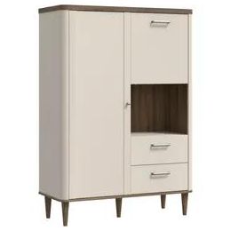 Highboard FORTE "Lacetti", valencia eiche, sand, B:100,1cm H:142,9cm T:41,2cm, Holzwerkstoff, Sideboards, Highboard, B/H/T 100,1/142,9/41,2 cm Echtholzf&uuml;&szlig;e