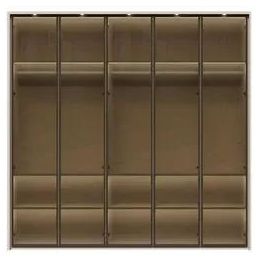 Dreht&uuml;renschrank OTTO HOME "Opera Parsol-Glast&uuml;ren, LED-Glasbodenbeleuchtung, mit und ohne Kranz", cashmere, B:232cm H:226cm T:60cm, FSC-zertifizierter Holzwerkstoff, Glas, Schr&auml;nke, Dreht&uuml;renschrank, Glast&uuml;ren, UV-Lack, LED-Innenbeleuchtung, Soft-Close-Funktion
