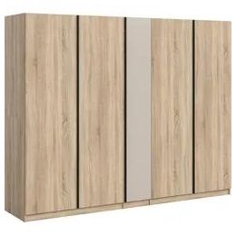 Kleiderschrank Home Affaire "BENDINGO, TOPSELLER, Schlafzimmerschrank, Schrank, Garderobenschrank", eiche sonoma nachbildung, kaschmir, B:230cm H:183cm T:53cm, FSC-zertifizierter Holzwerkstoff, Schr&auml;nke, Kleiderschrank, 230cm breit, Eiche NB, 5t&uuml;rig, 2 Kleiderstangen, 6 B&ouml;den, 4 Schubladen