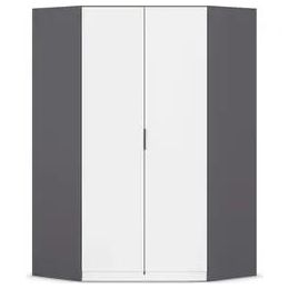 Kleiderschrank Rauch "Eckschrank Schrank Ankleidezimmer Schlafzimmer Garderobe LAGOA", graumetallic, alpinwei&szlig;, B:117cm H:197cm T:117cm, Holzwerkstoff, Schr&auml;nke, Kleiderschrank, voll ausgestattet viel Stauraum, optional mit Aufsatz MADE IN GERMANY
