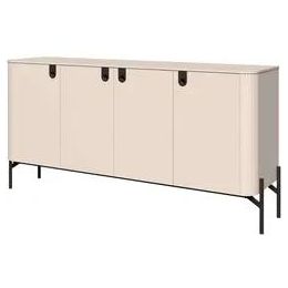 Kommode OTTO HOME "Rondo Sideboard, Schrank mit Metallf&uuml;&szlig;en und Metallgriffen", cashmere farbe, B:180cm H:90cm T:46cm, Holzwerkstoff, MDF, Metall, Sideboards, Kommode, UV lackiert, Soft Close Funktion, Metallrahmen als Basis des Elements