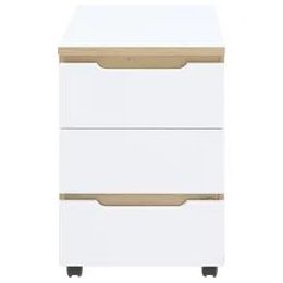 Container Innostyle "Memphis Rollcontainer,45x66x55cm (B/H/T)", wei&szlig; (wei&szlig;, artisan eiche), B:45cm H:66cm T:55cm, Holzwerkstoff, MDF, Schr&auml;nke, Rollcontainer, 3 Schubk&auml;sten, Soft-Close, ABS-Kantenschutz, 2 Rollen mit Bremse