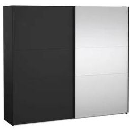 Schwebet&uuml;renschrank Home Affaire "Como, Kleiderschrank, Schlafzimmerschrank", schwarz matt, spiegel, B:244cm H:221cm T:66,6cm, FSC-zertifizierter Holzwerkstoff, Schr&auml;nke, Schwebet&uuml;renschrank, 1 Schwebet&uuml;r, 1 Spiegelschiebet&uuml;r, Kleiderstange, Einlegeboden