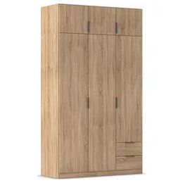 Kleiderschrank Rauch "Dreht&uuml;renschrank Schrank Garderobe Ankleide Schlafzimmer LAGOA", eiche sonoma, B:136cm H:235cm T:54cm, Holzwerkstoff, Schr&auml;nke, Kleiderschrank, mit ger&auml;umigen Schubladen, optional mit Aufsatz MADE IN GERMANY