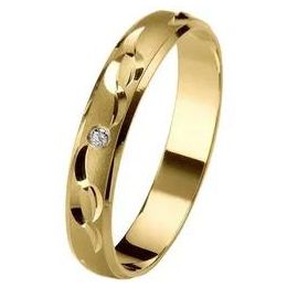 Trauring Firetti "Schmuck Geschenk Gold 375 Hochzeit Ehering Trauring "LIEBE" Gr. 23, gold (gelbgoldfarben), Fingerringe, Damen, 23, 0,01 SI = kleine Einschl&uuml;sse mit Brillant, Gelbgold 585, 3,5mm, Trauring, Made in Germany, wahlweise mit oder ohne Brillant