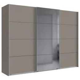 Schwebet&uuml;renschrank wimex "Ernie Kleiderschrank mit Spiegel, Made in Germany TOPSELLER", grau (saharagrau), B:270cm H:210cm T:65cm, Schr&auml;nke, Schwebet&uuml;renschrank, Schlafzimmerschrank in verschiedenen Breiten, Topseller