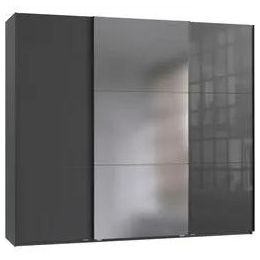 Kleiderschrank wimex "Indiana by fresh to go, wahlweise mit oder ohne Spiegel", grafit, glas grafit, B:250cm H:216cm T:65cm, Holzwerkstoff, Schr&auml;nke, Kleiderschrank, gro&szlig;e Breiten250 oder 300cm, mit oder ohne Glasfront, Made in Germany