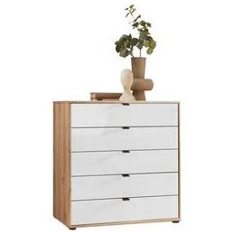 Schubkastenkommode Wiemann "Cardiff Sideboard, W&auml;scheschrank, teilmassiv Bianco-Eiche, Schubladen", braun, B:80cm, Sideboards, Schubk&auml;sten inklusive Selbsteinzug und D&auml;mpfung
