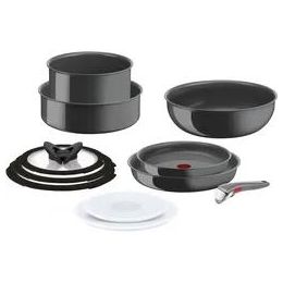 Pfannen-Set Tefal "Ingenio Renew", grau, Pfannen, abnehmbarer Griff, Antihaftversiegelung, Thermo-Signal, Induktion
