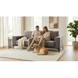 3-Sitzer OTTO HOME, B:224cm H:85cm T:83cm, grau, 100% Polyester, Sofas, "OLAND, B: 224 cm - Skandi-Design", Struktur, Flachgewebe, Luxus-Microfaser,