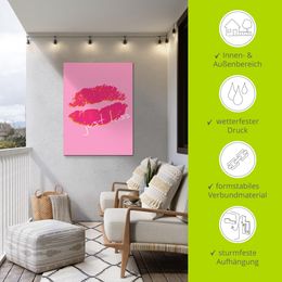 Wandbild Artland, B:60cm H:80cm, pink, Alu Dibond, Wohnzimmer, Bilder, "Just kiss", als Alubild, Leinwandbild, Poster, Wandaufkleber in verschied.
