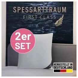 Federkopfkissen Spessarttraum "FIRST CLASS, Einzelkissen oder Doppelpack", wei&szlig;, B:80cm L:80cm, Bezug: 100% Baumwolle. F&uuml;llung: 70% Federn, 30% Daunen, Kopfkissen, hergestellt in Deutschland, allergikerfreundlich, im Set g&uuml;nstiger