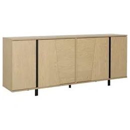 Sideboard GAMI "SOLENA", eiche rookwood nachbildung, B:205cm H:84cm T:45cm, Holzwerkstoff, Sideboards, Sideboard, Sideboard 4 T&uuml;ren