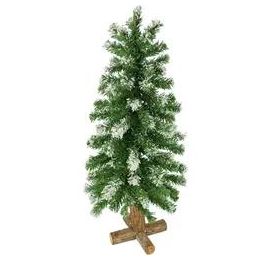 K&uuml;nstlicher Weihnachtsbaum I.GE.A. "Tannenbaum", gr&uuml;n, wei&szlig;, B:20cm H:55cm &Oslash;:20cm, Kunststoff, Weihnachtsb&auml;ume, Beschneit Mini Christbaum Holzst&auml;nder Weihnachtsdeko mit St&auml;nder