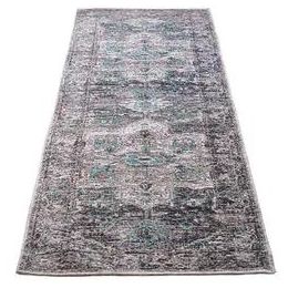 Teppich Tom Tailor HOME "Funky Orient Tabriz", grau, B:75cm H:5mm L:290cm, Baumwolle, Kunstfaser, Teppiche, Teppich, Kurzflor, Orient-Optik, Vintage Design, auch als L&auml;ufer