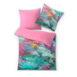 Wendebettw&auml;sche Kleine Wolke "Fusion", bunt (multicolor), B/L: 135cm x 200cm, Mako-Satin, B/L: 80cm x 80cm, 2 Stk., Mako-Satin, Obermaterial: 100% Baumwolle, Bettw&auml;sche, Wendebettw&auml;sche, mit abstraktem Muster
