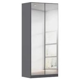 Dreht&uuml;renschrank Rauch "Kleiderschrank Schrank Garderobe TOPSELLER OTELI inkl. Inneneinteilung", graumetallic, B:91cm H:210cm T:54cm, Holzwerkstoff, Schr&auml;nke, Dreht&uuml;renschrank, mit zus&auml;tzlichen Einlegeb&ouml;den, optional mit Spiegel MADE IN GERMANY