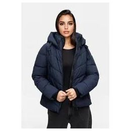 Winterjacke Marikoo "Sahnemausii", Damen, Gr. M, blau (navy), Obermaterial: 100% Polyester; Futter: 100% Polyester; Wattierung: 100% Polyester; &Auml;rmelfutter: 100% Polyester, Jacken Winterjacke, mit abnehmbarer Kapuze und hohem Kragen